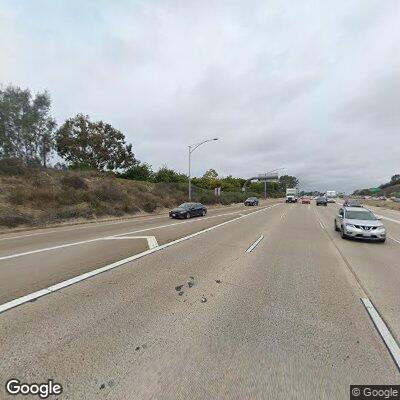 Pedestrian walking eastbound on highway 78 on-ramp gore point, San ...