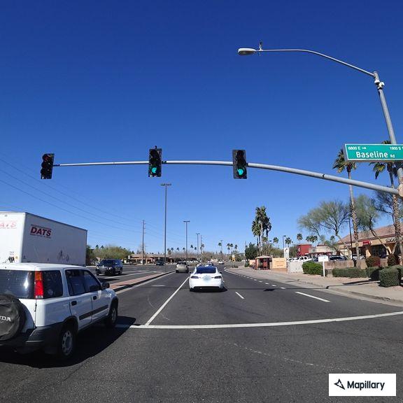 Folding chairs block traffic at busy Gilbert intersection, Gilbert AZ ...