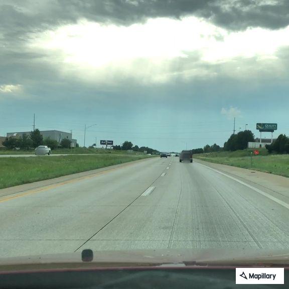 Red Ford F-150 drives erratically on James River Freeway, Springfield ...