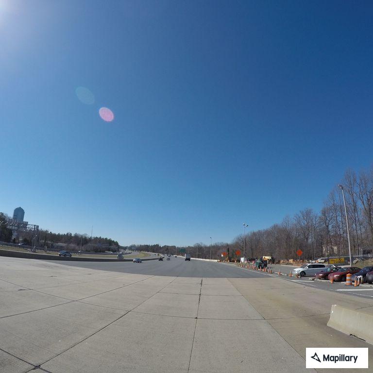 Traffic hazard from traffic cone under bridge on toll road, Mclean VA ...