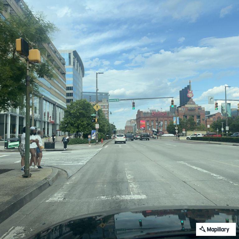 Traffic congestion due to parked delivery vehicles, Baltimore MD ...
