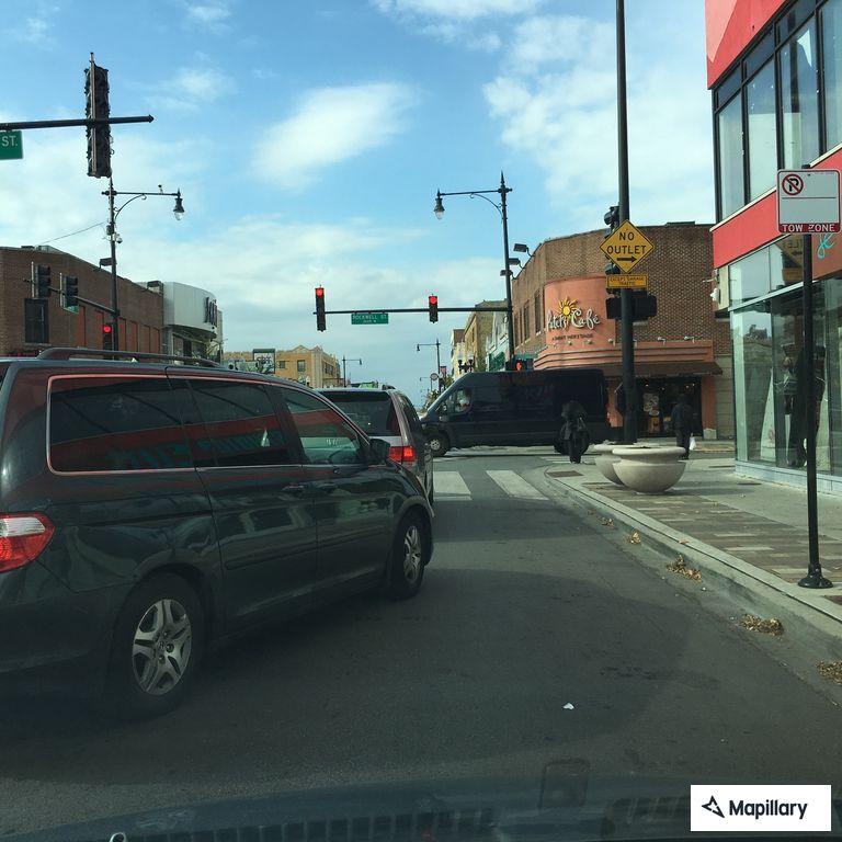 Auto accident with undrivable vehicles at downtown intersection ...