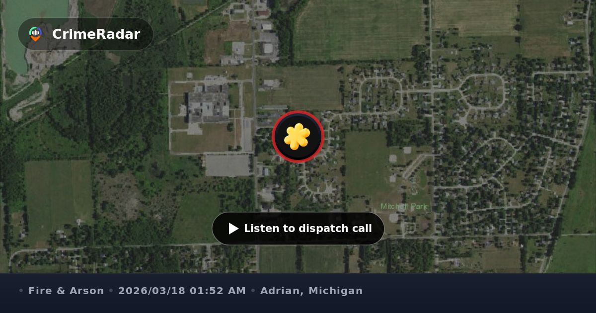 Resident rescued from house fire on Dady Road, Adrian MI | CrimeRadar