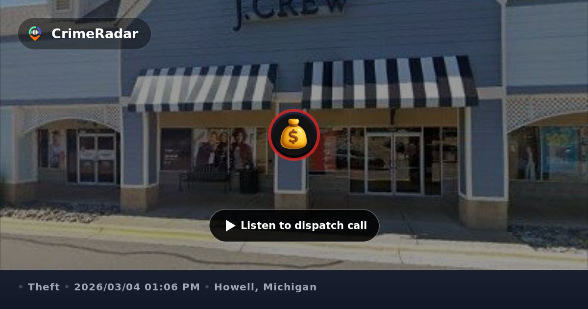 Retail theft at outlet mall Coach store, Howell MI | CrimeRadar