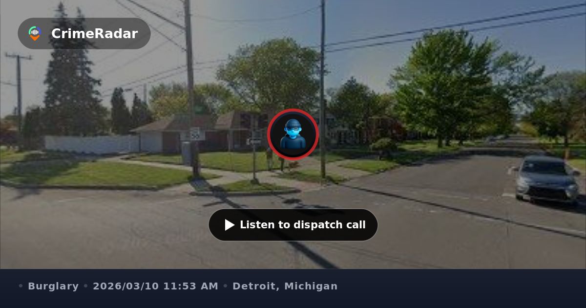 Burglary alarm at residence on East Outer Drive, Detroit MI | CrimeRadar