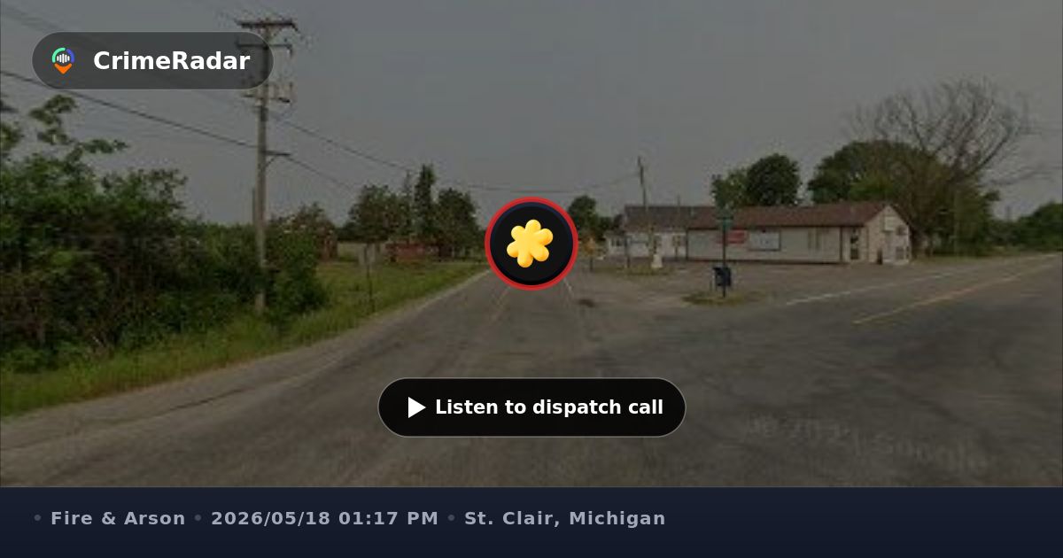 Downed power pole and live wires on fire in ditch, St Clair County MI ...