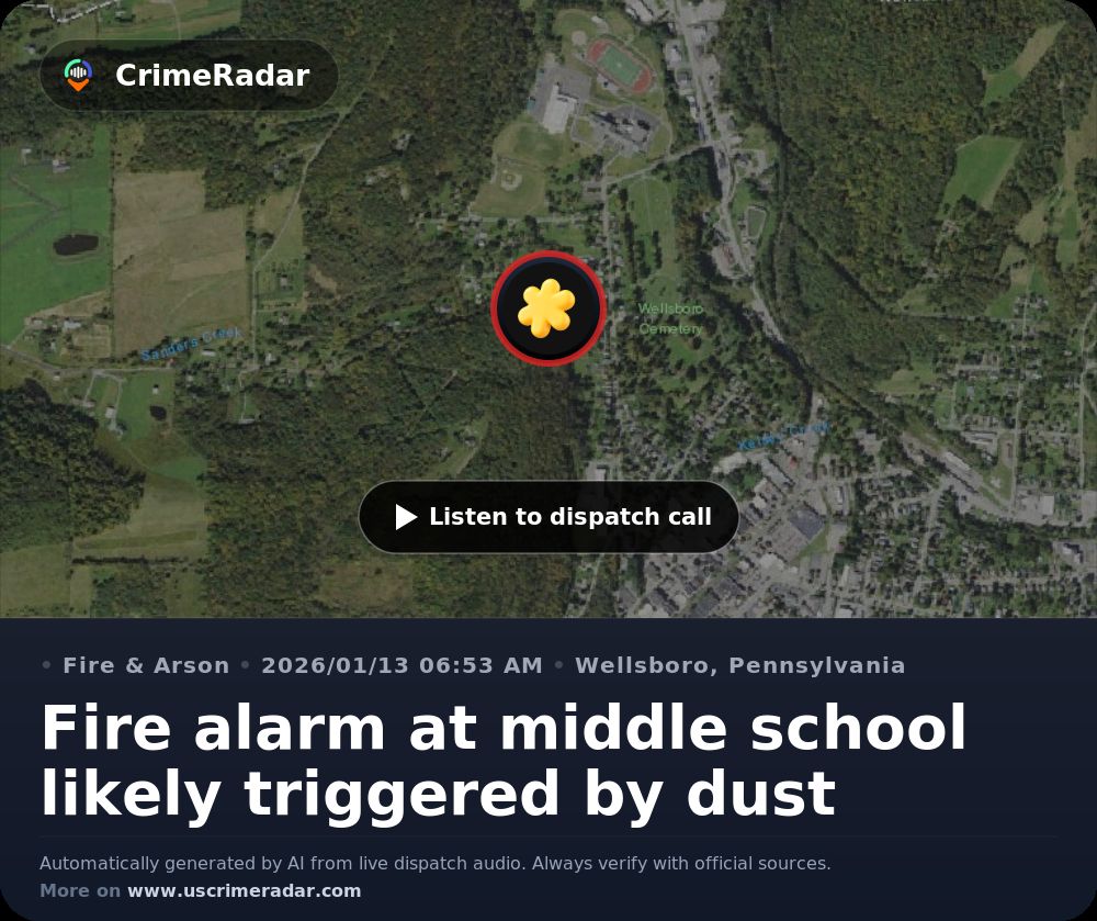 Fire alarm at middle school likely triggered by dust, Wellsboro PA ...