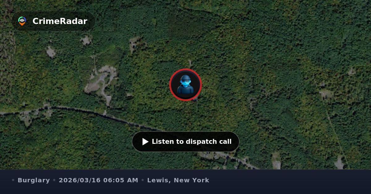 Possible burglary in progress near golf course, Lewis County NY ...