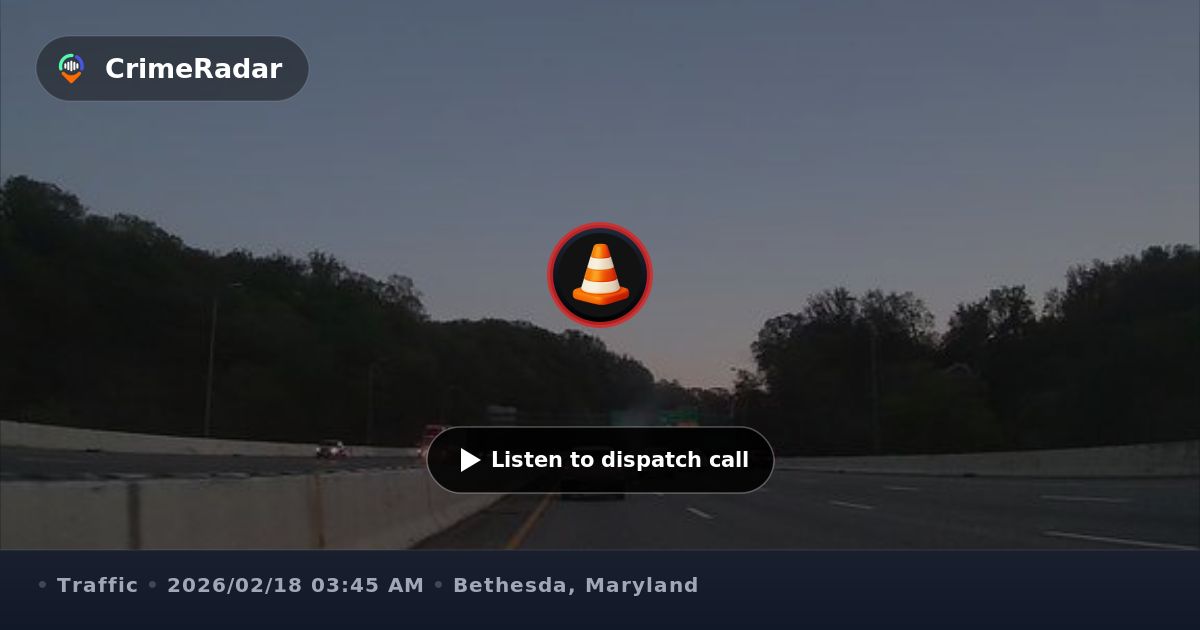Injury crash on I-495 near American Legion Bridge, Bethesda MD | CrimeRadar