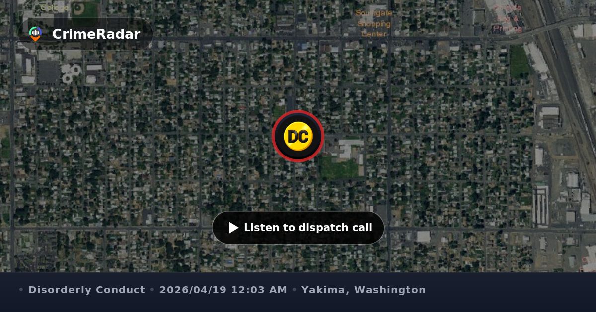Loud party complaint on 5th Avenue, Yakima WA | CrimeRadar