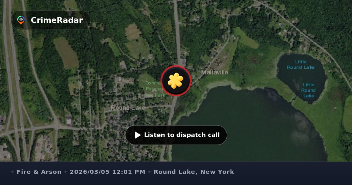 Vehicle fire at Exit 12 southbound off-ramp, Round Lake NY | CrimeRadar