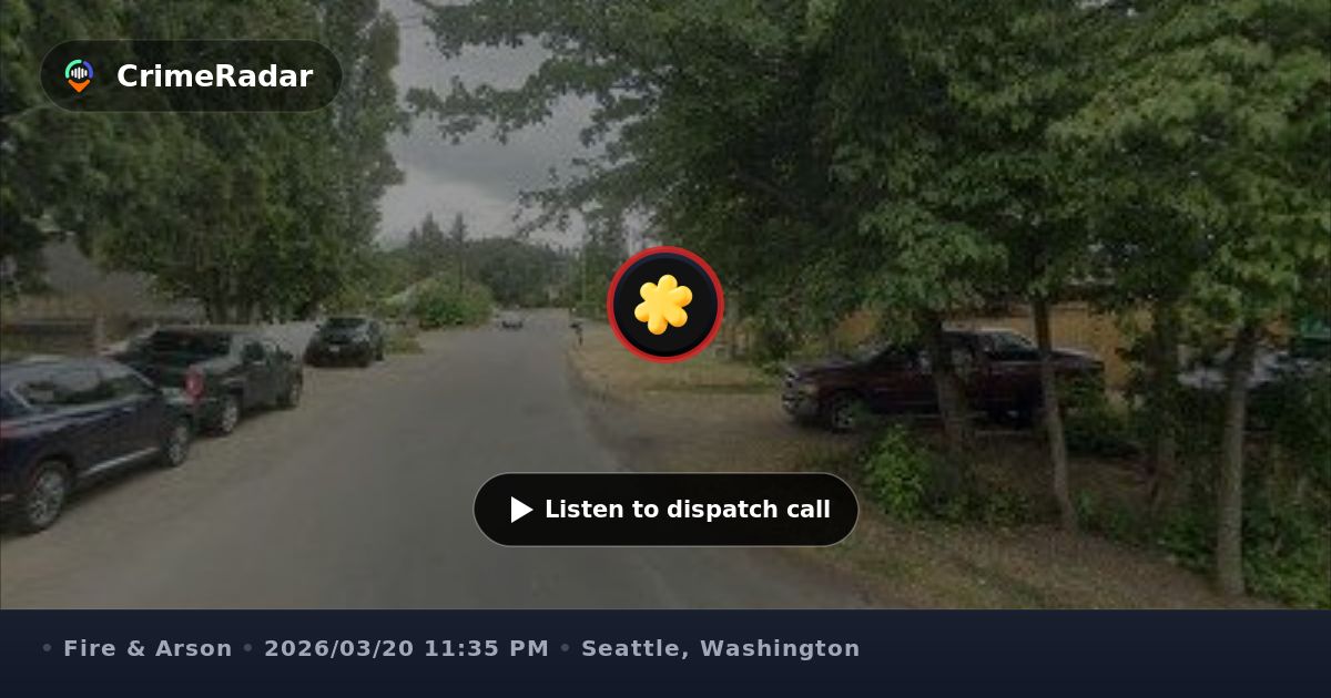 Small burn incident, fire out and under control, Seattle WA | CrimeRadar