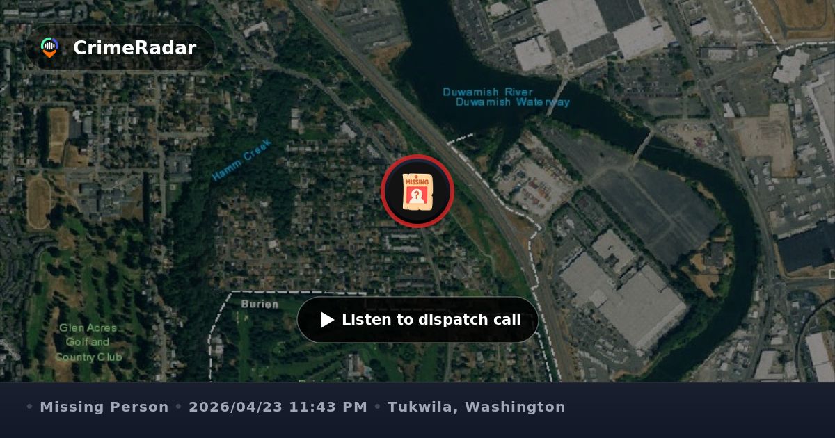 Missing endangered man last seen near Beacon Avenue, Tukwila WA ...