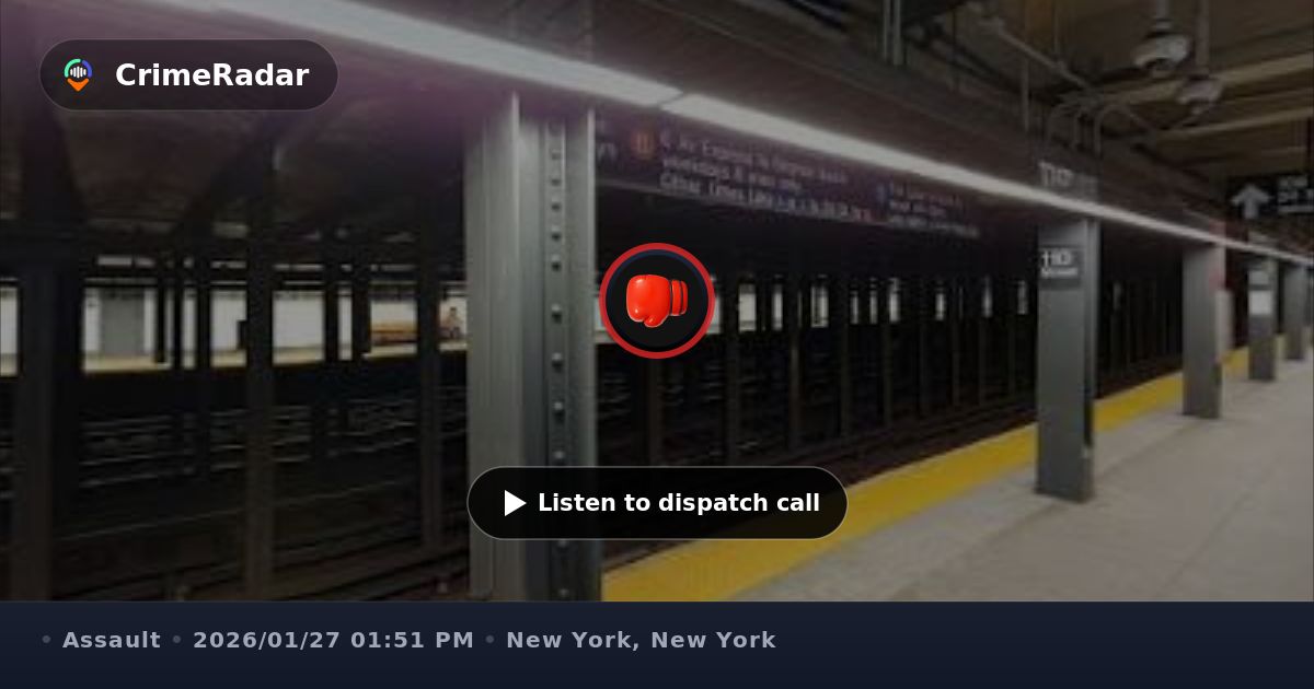 Possible assault on train near 110th Street, New York NY | CrimeRadar