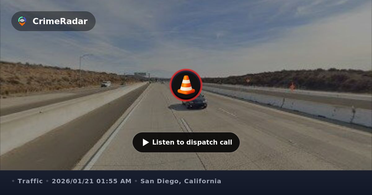 Vehicle partially blocking interchange near CA-52, San Diego CA ...