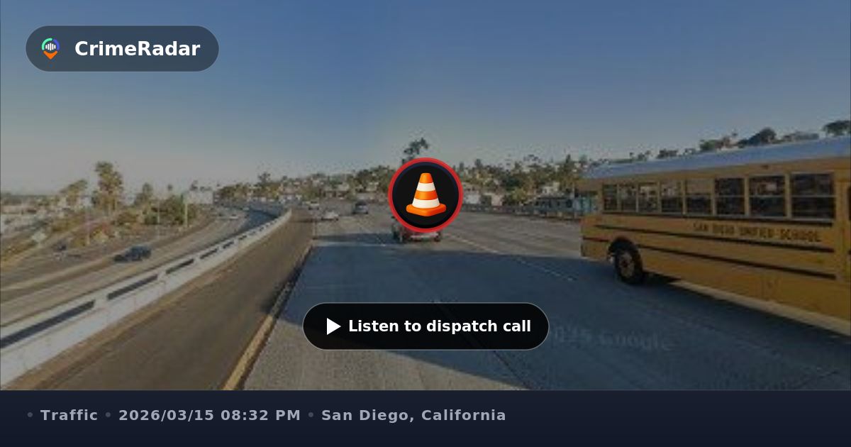 Single-car crash on southbound I-5 at Pershing off-ramp, San Diego CA ...