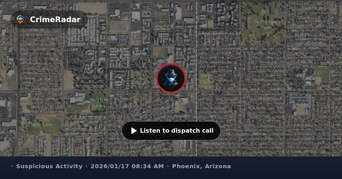 Officers check on group camping near Cavalier Dr, Phoenix AZ | CrimeRadar