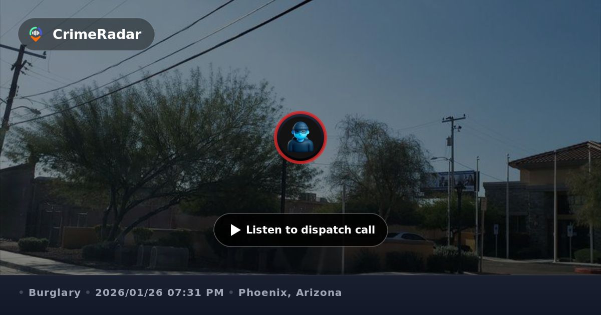Burglary alarm activated near North 9th Street, Phoenix AZ | CrimeRadar