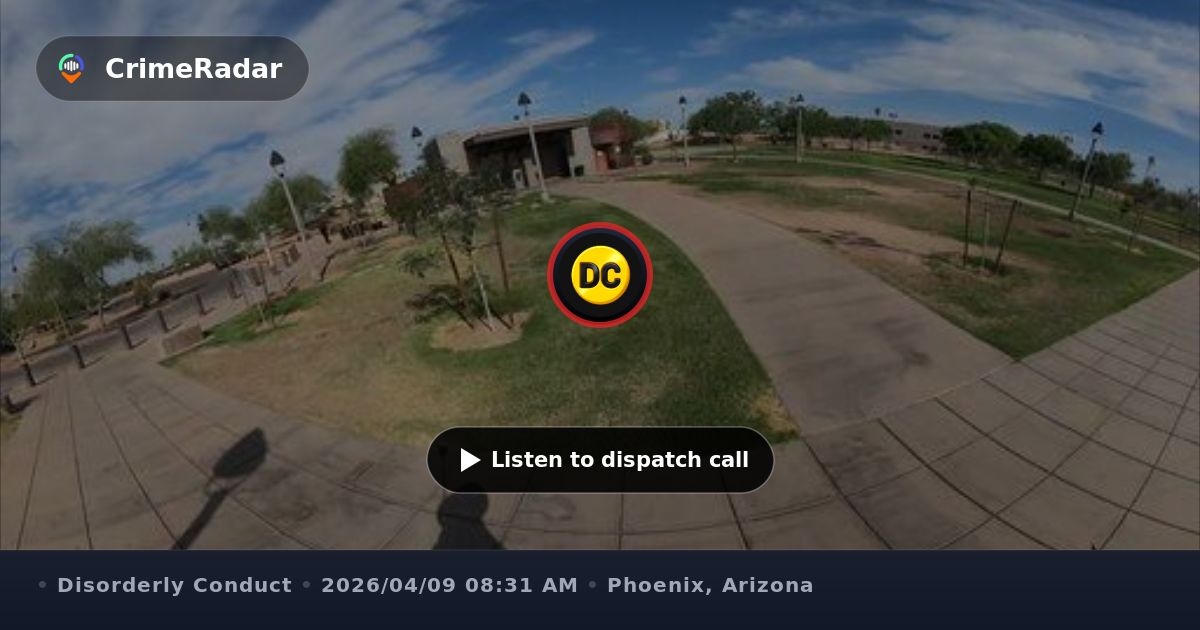 Man screaming at people near park pond bridge, Phoenix AZ | CrimeRadar