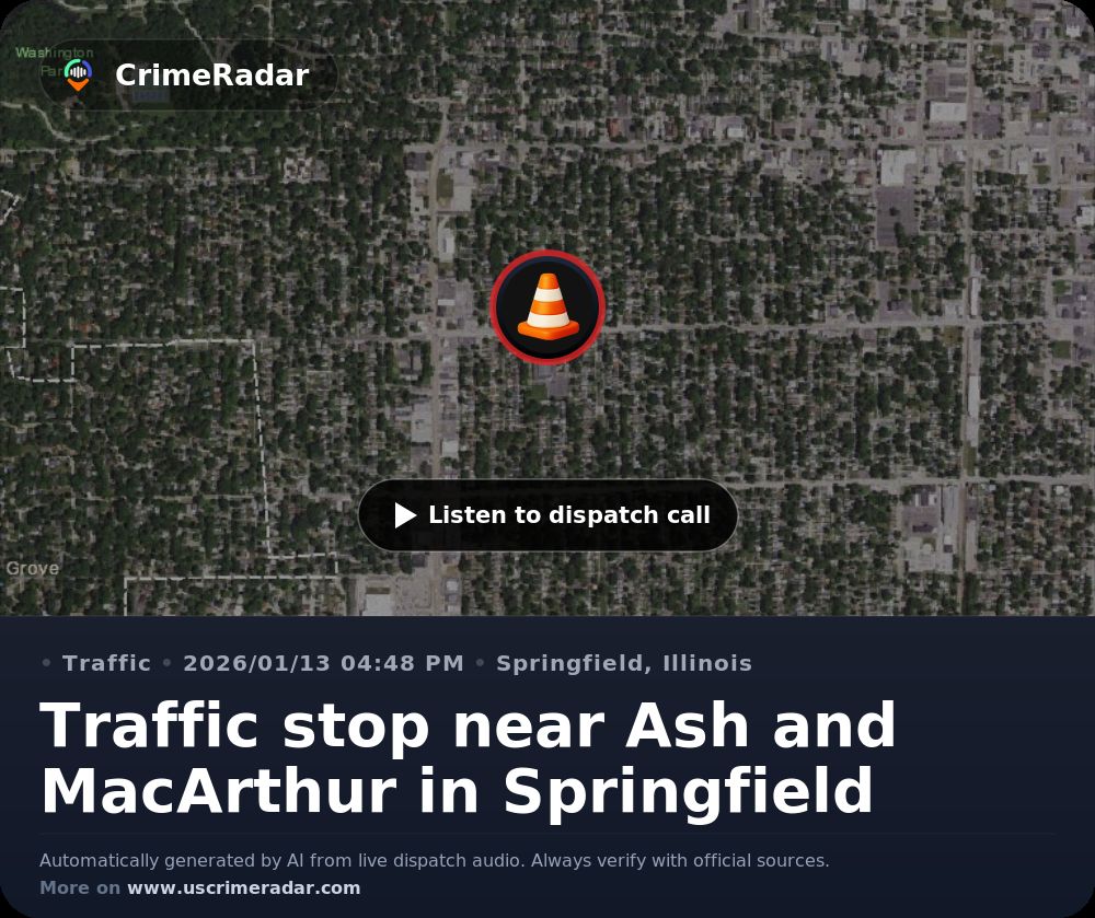 Traffic stop near Ash and MacArthur in Springfield, Springfield IL ...