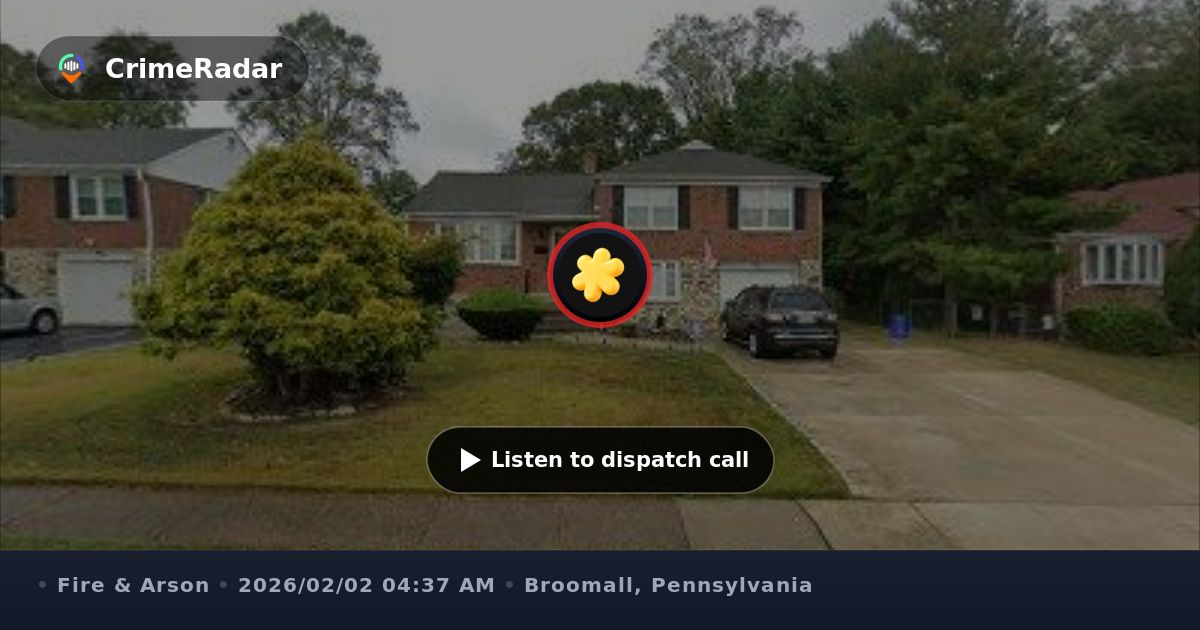 Building fire reported on Eastburn Avenue, Broomall PA | CrimeRadar