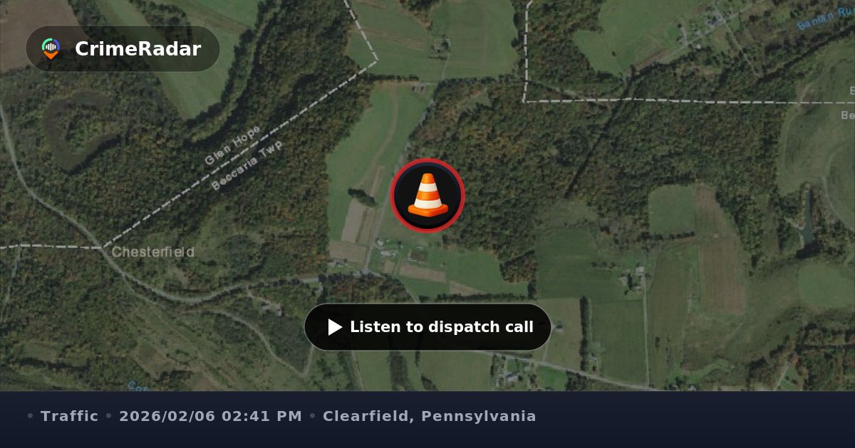 Single vehicle crash near Tyrone Pike, Clearfield County PA | CrimeRadar