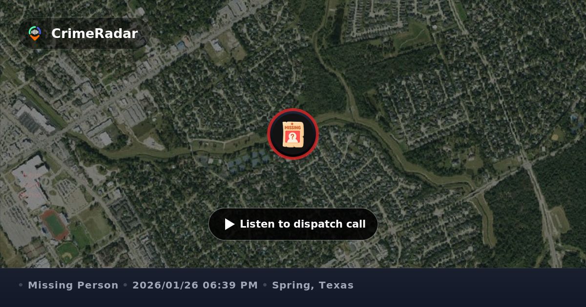 Possible welfare concern near Center Place Circle, Spring TX | CrimeRadar