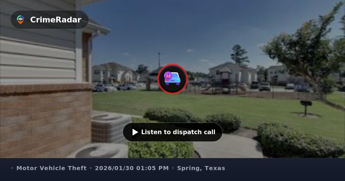 Stolen vehicle reported near Hirschfeld Rd, Spring TX | CrimeRadar