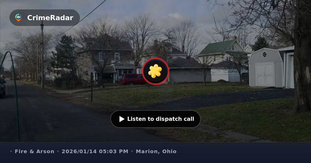 Fire crews respond to downed lines near Pearl St, Marion OH | CrimeRadar