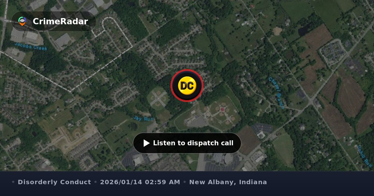 Disorderly conduct reported at Coffee Crossing, New Albany IN | CrimeRadar
