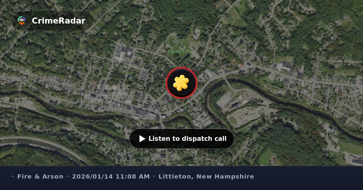 Fire crew checks CO alarm near Lafayette Ave, Littleton NH | CrimeRadar