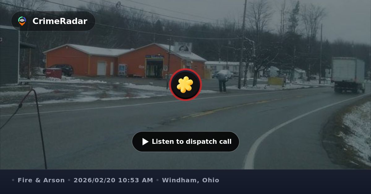 Structure fire on State Route 88 in Windham, Windham OH | CrimeRadar