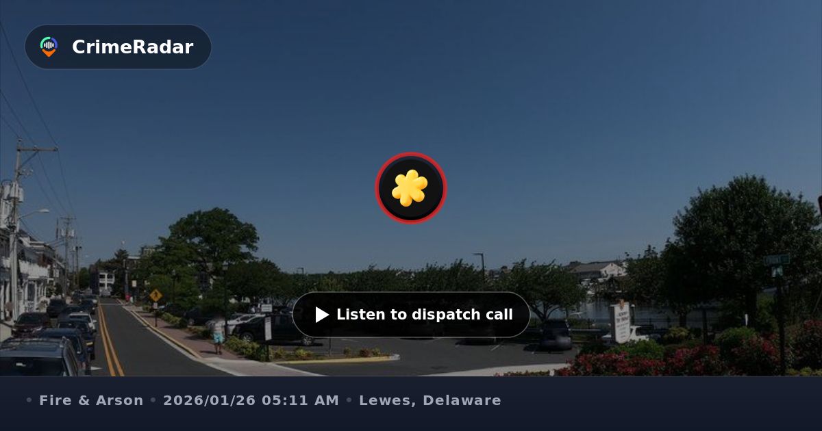 Fire crews respond to alarm near Savannah Rd, Lewes DE | CrimeRadar