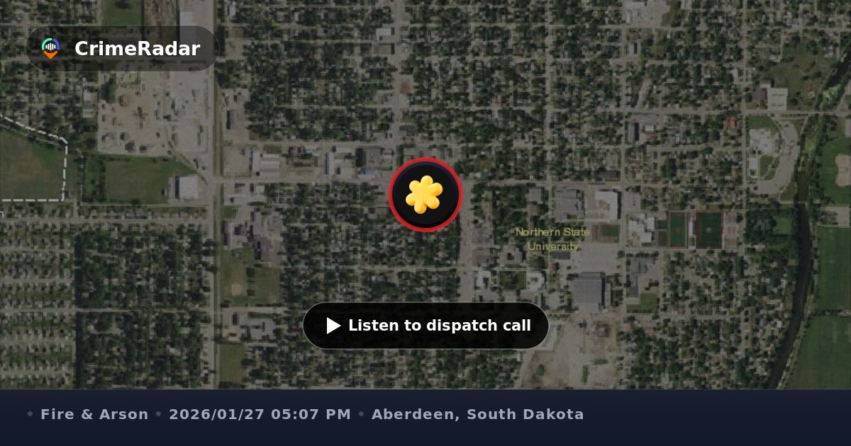 Possible carbon monoxide alarm on South First St, Aberdeen SD | CrimeRadar