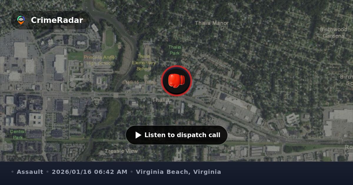 Apparent assault injury near Majestic Circle, Virginia Beach VA ...