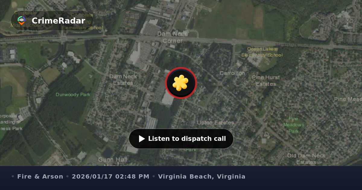 Fire crews check chimney sparks near Garth Ct, Virginia Beach VA ...