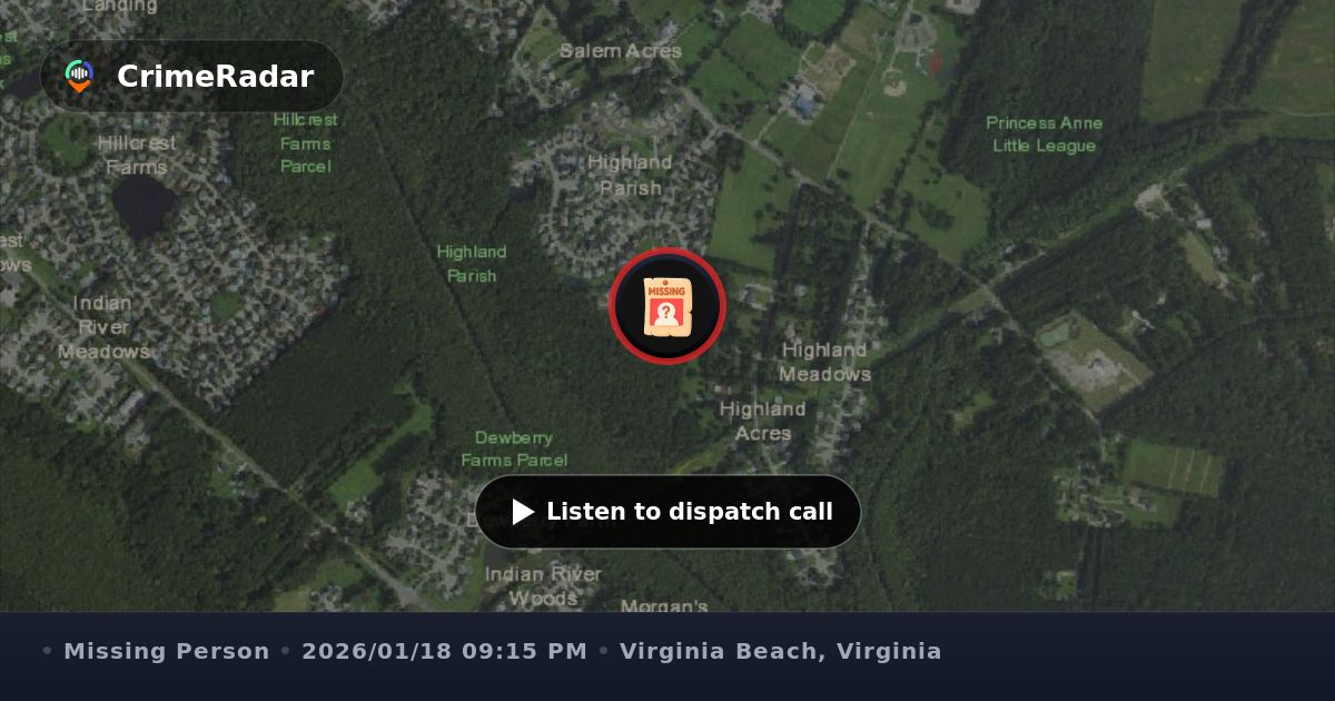 Search launched for missing elderly person near Highland Meadows Way ...