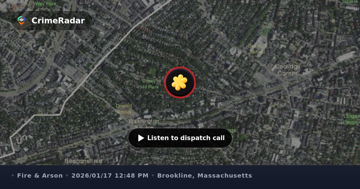Local fire alarm near Beacon Street, Brookline MA | CrimeRadar