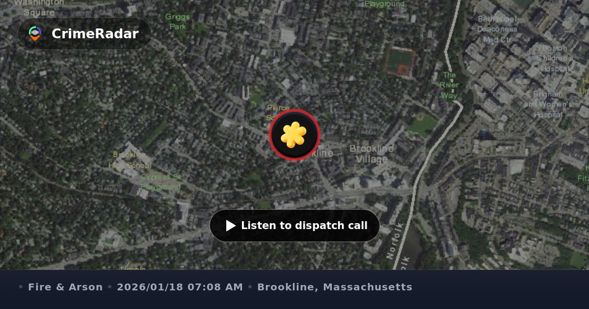 Cooking mishap triggers fire alarm on High St, Brookline MA | CrimeRadar