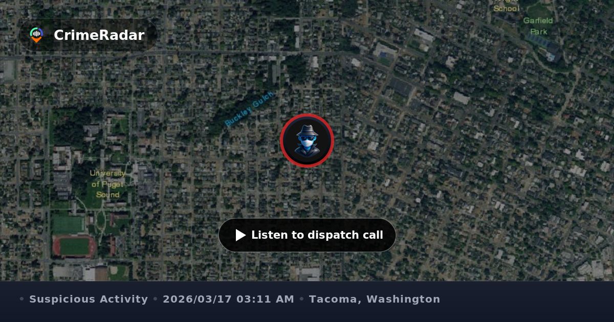 Suspicious vehicle prowling on North Prospect Street, Tacoma WA ...
