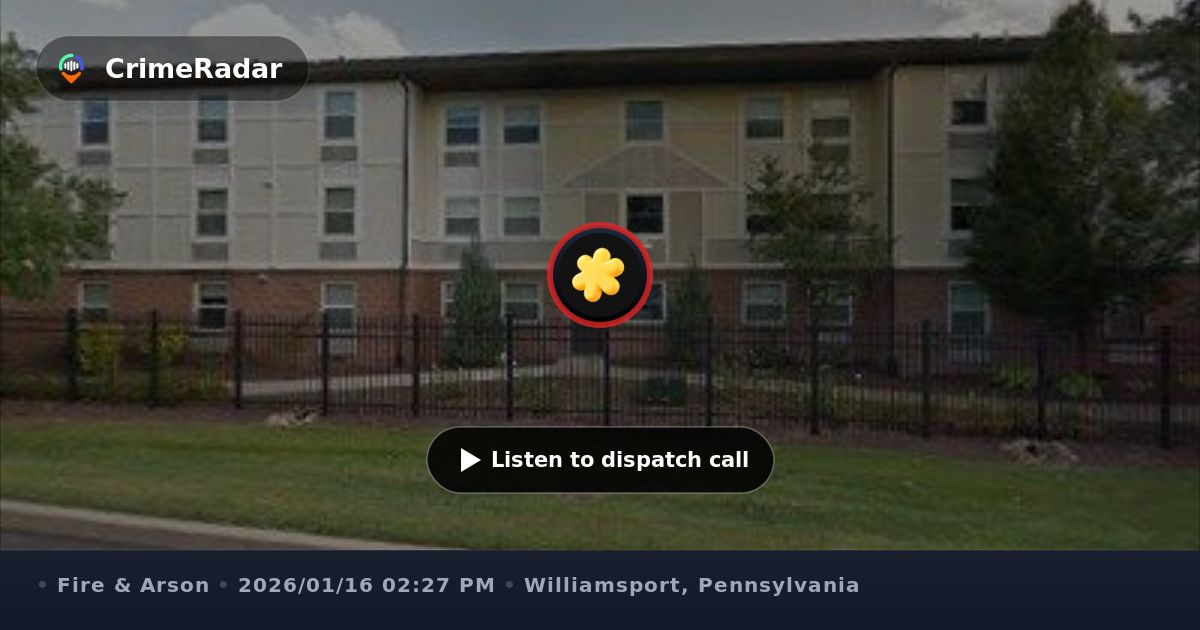 Fire alarm triggers response near College Ave, Williamsport PA | CrimeRadar