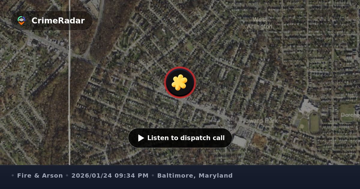 Vehicle fire near Norwood Ave contained, Baltimore MD | CrimeRadar