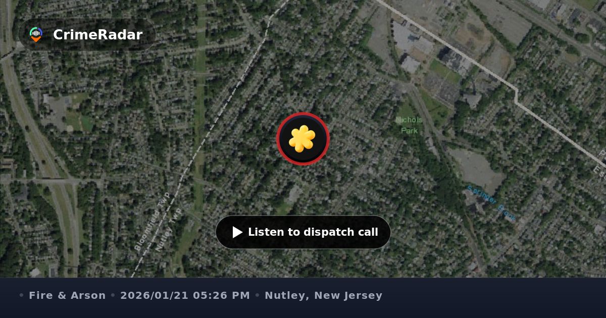 Boiler smoke triggers alarm on High St, Nutley NJ | CrimeRadar