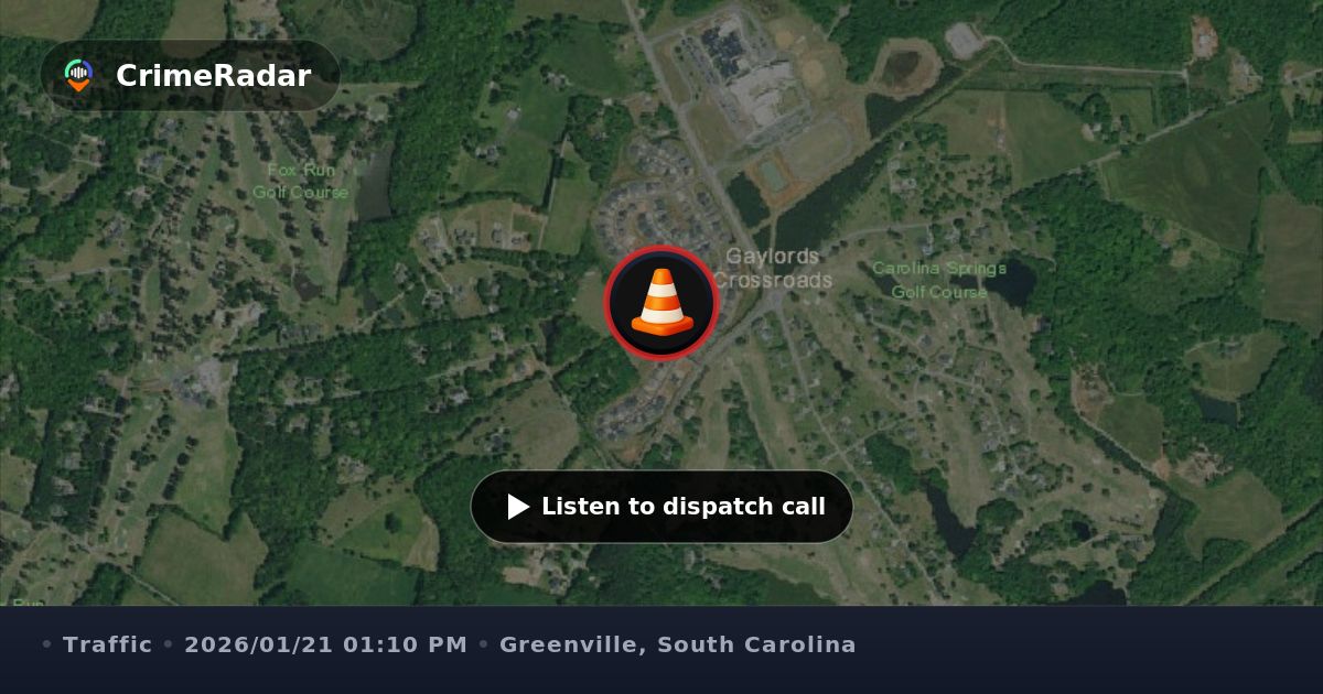 Apparent traffic collision near Jones Mill Road, Greenville County SC ...