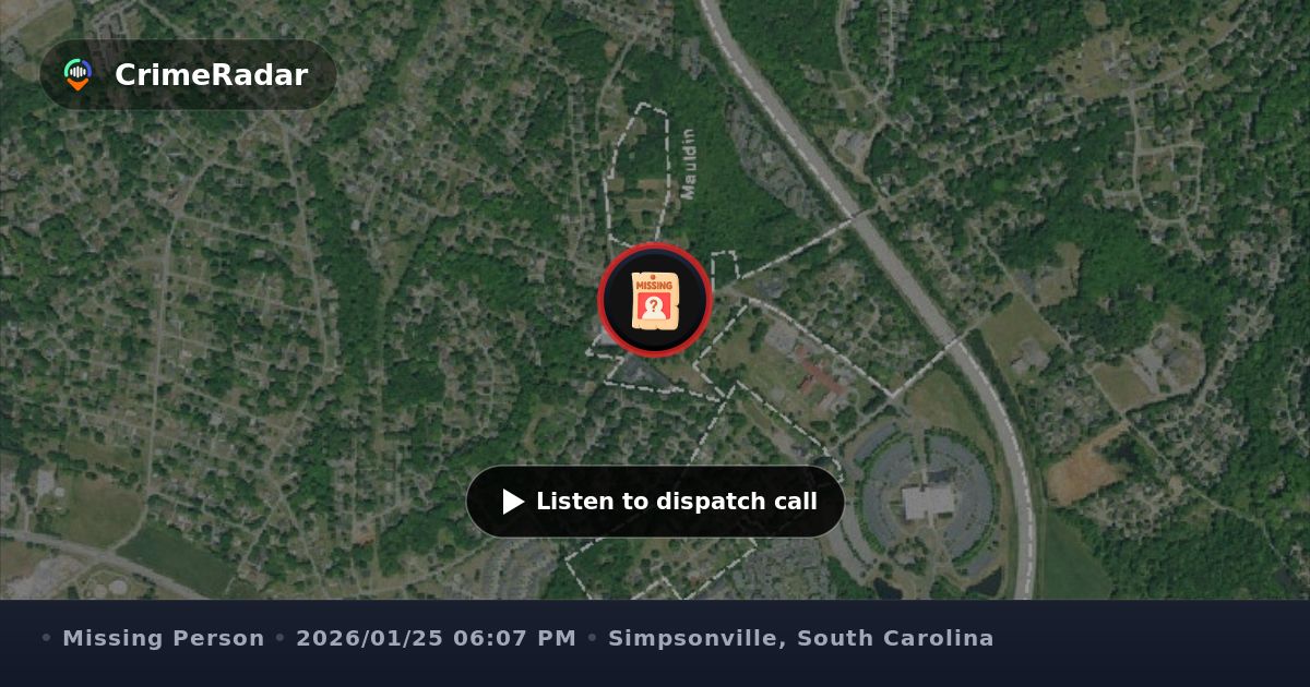 Possible missing juvenile near Bay Springs Dr, Simpsonville SC | CrimeRadar