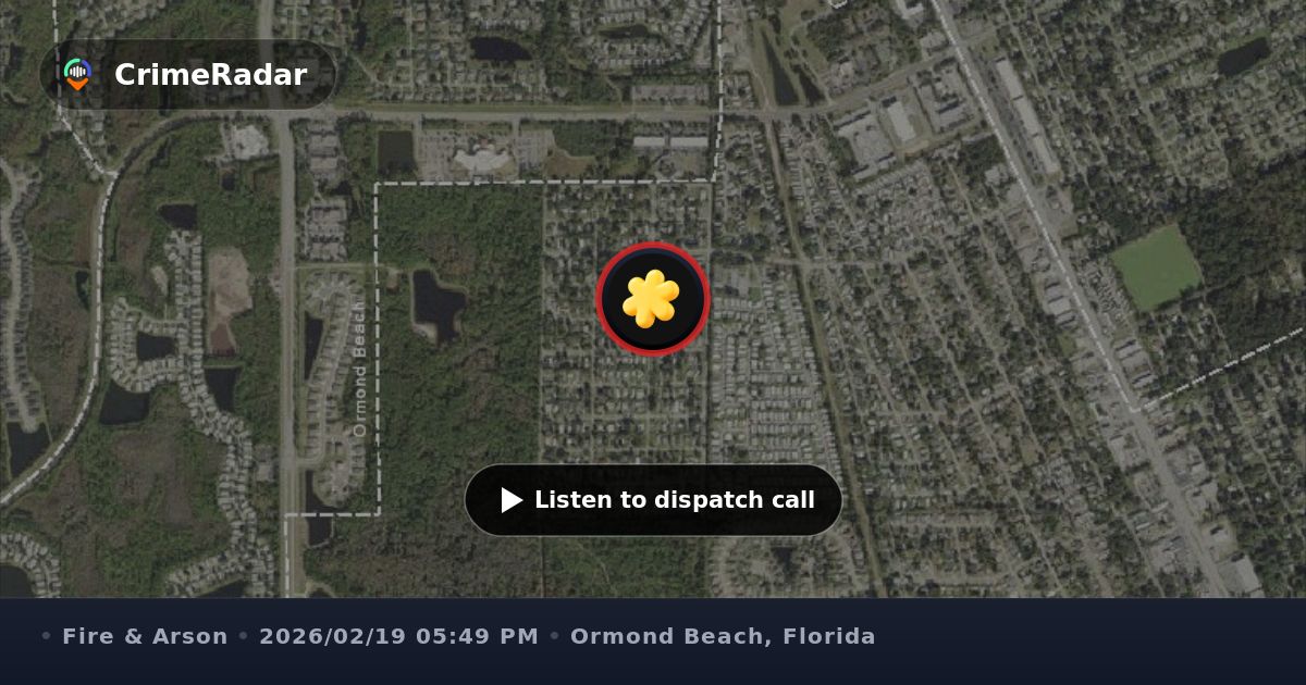 Fire reported outside building on Springleaf Drive, Ormond Beach FL ...