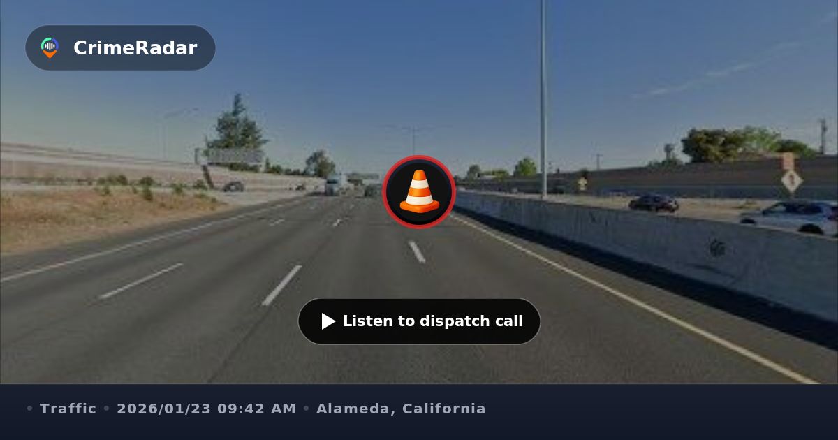 Traffic lights flashing red on southbound I-880, Alameda County CA ...
