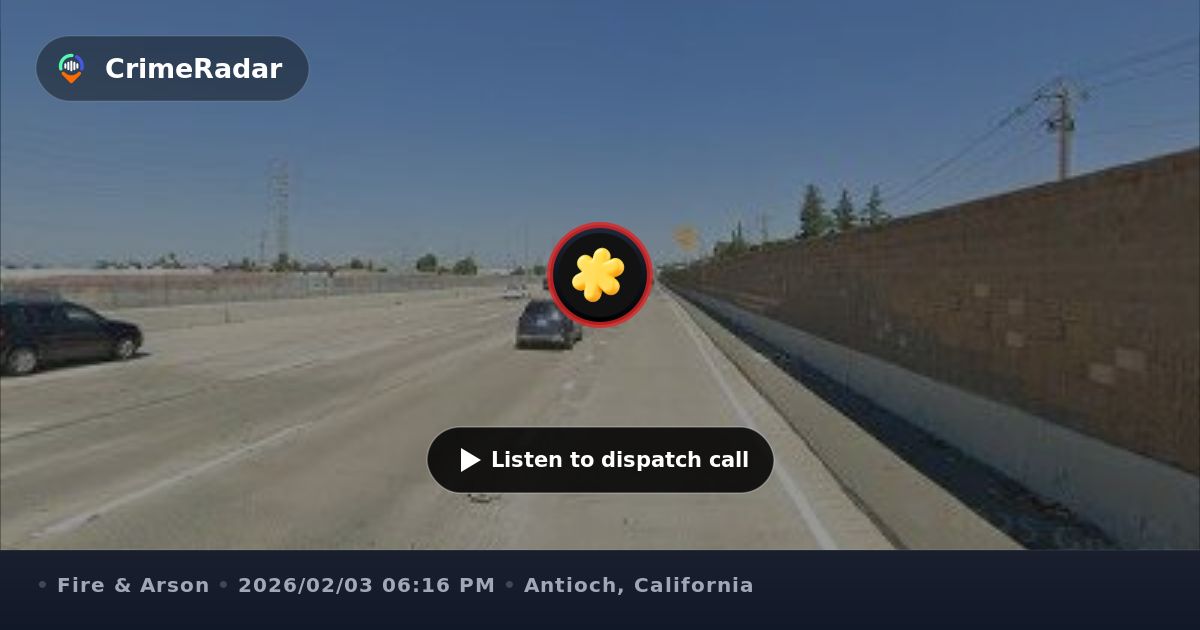 Fire reported on Highway 4 near SR-160 flyover, Antioch CA | CrimeRadar