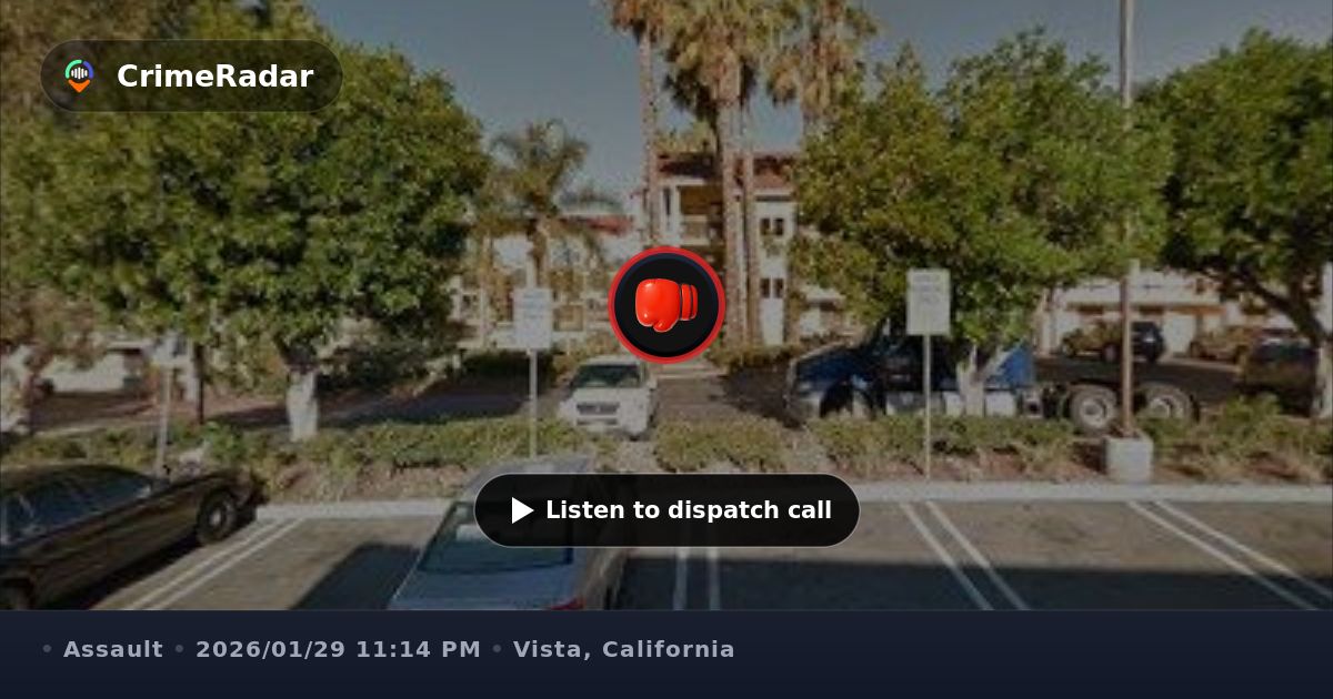 Medical team responds to assault near Sycamore Ave, Vista CA | CrimeRadar