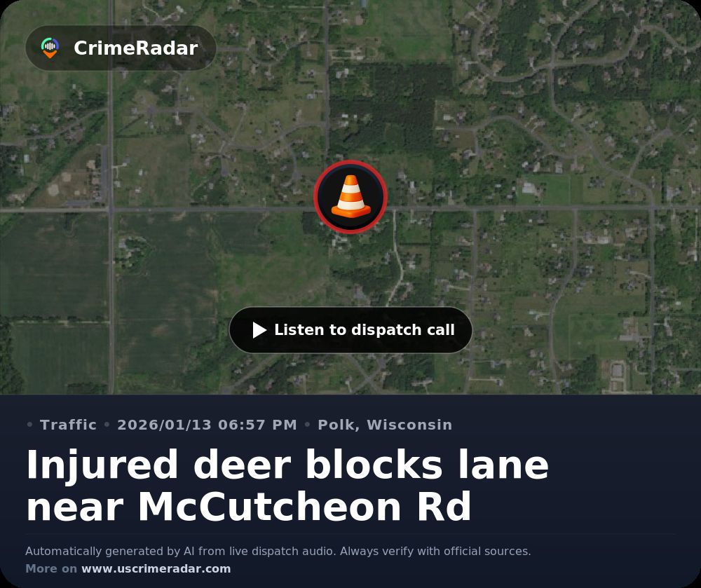 Injured deer blocks lane near McCutcheon Rd, St Croix County WI ...